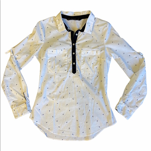 Zara | Tops | Guc Zara Basic Shirt Size M White | Poshmark